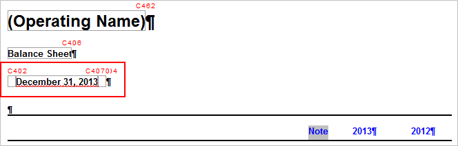 Defining reporting dates