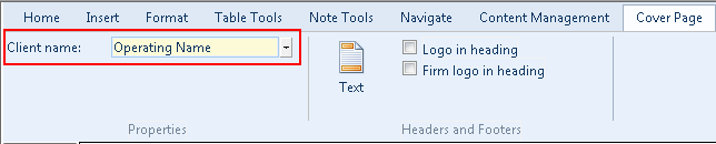Configuring the cover page and table of contents