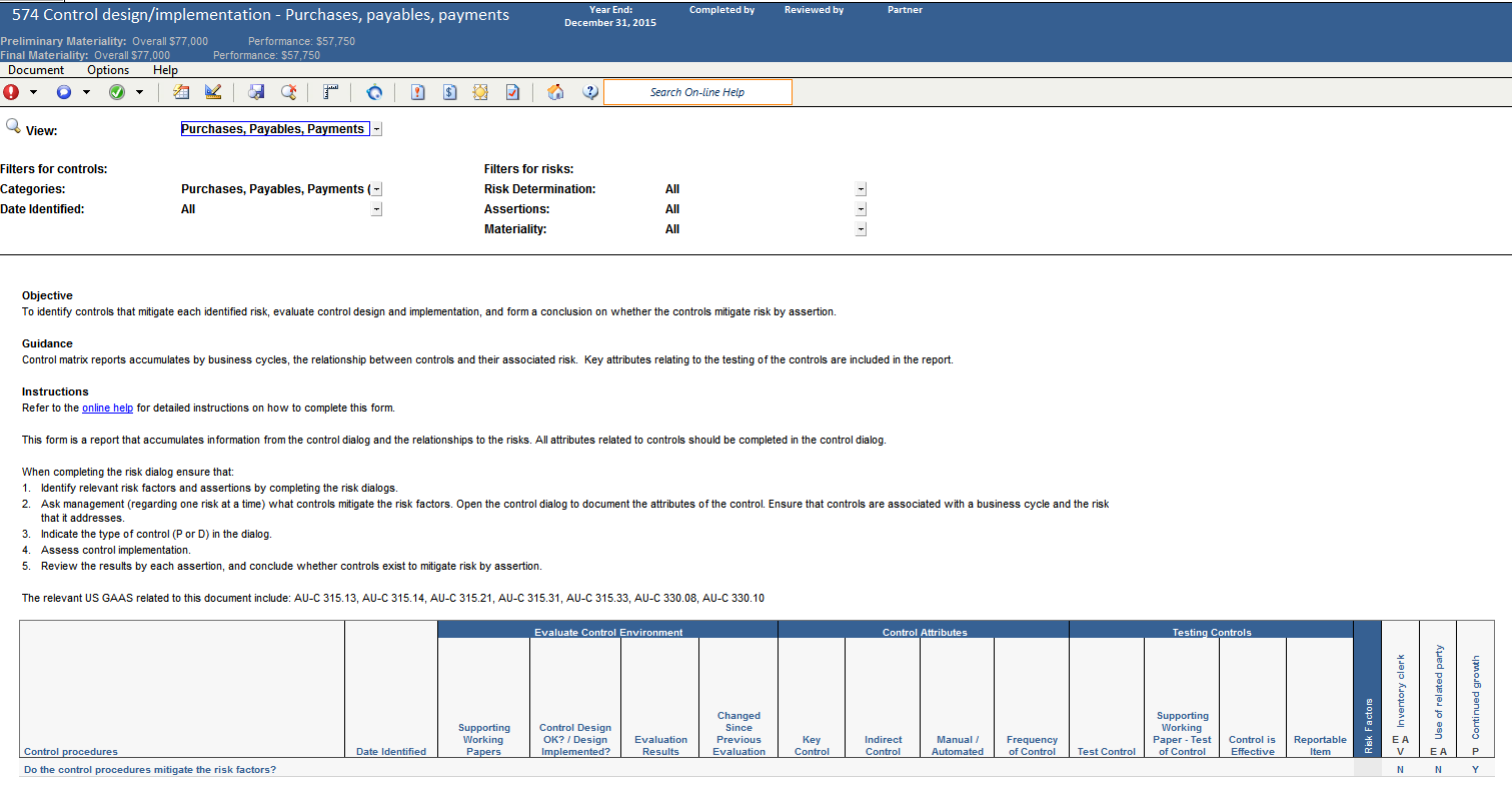 Creating a Control Matrix