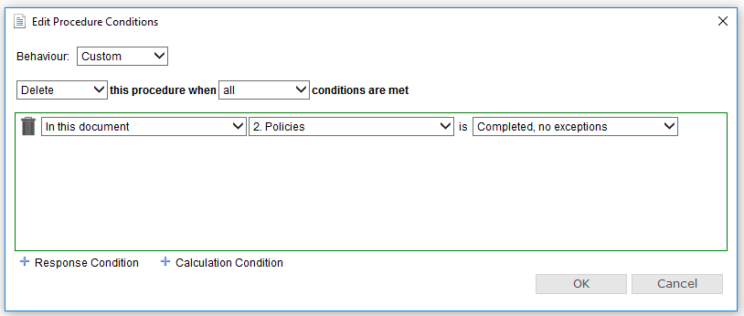Edit Procedure Conditions