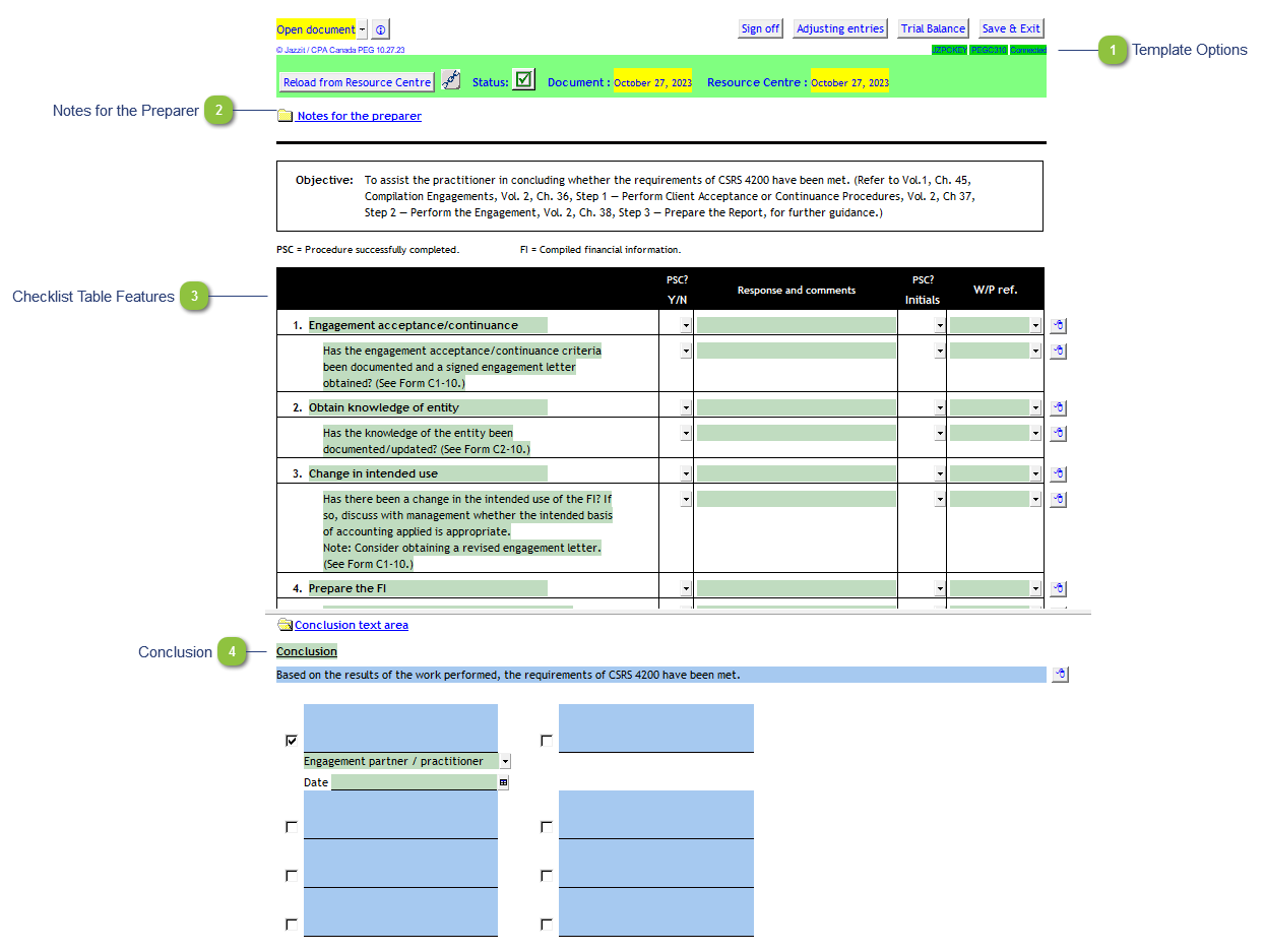 Common Checklist Features