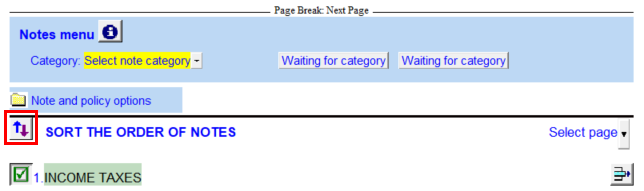 Inserting, sorting, updating or deleting a Note