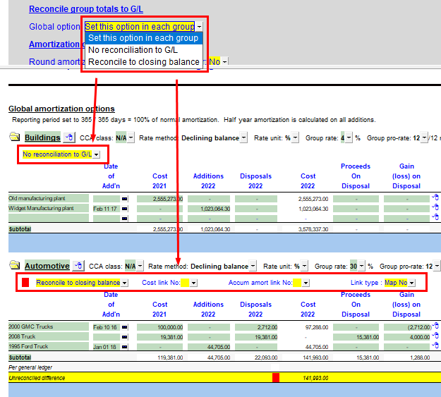 Template Specific Options